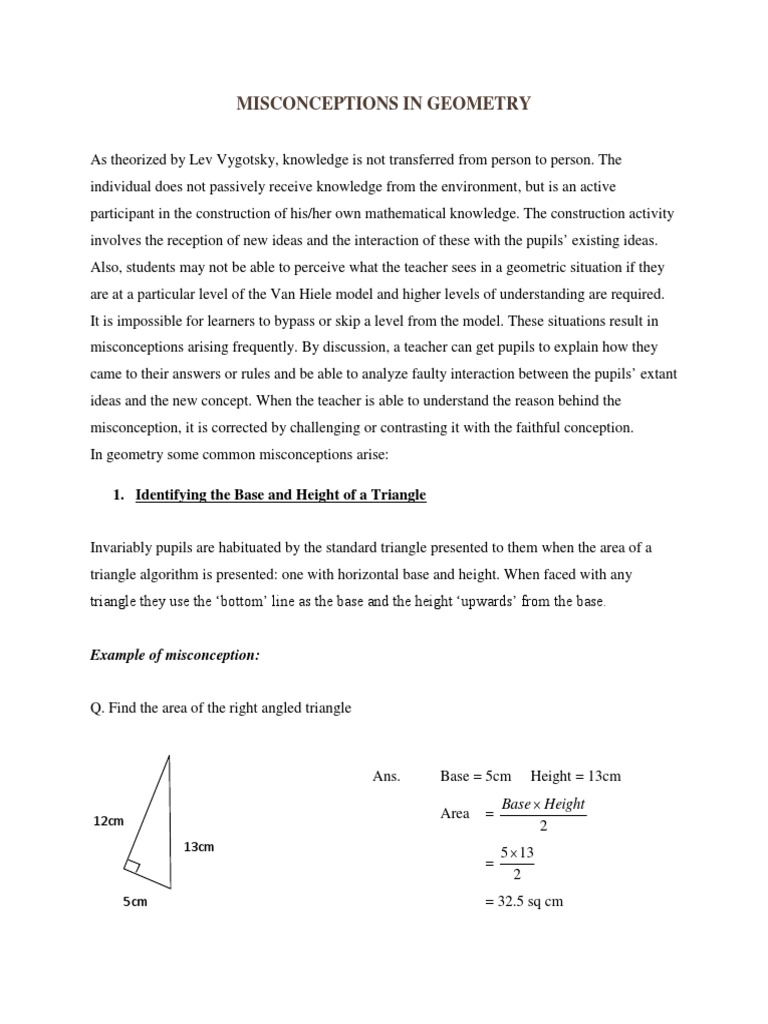 Misconceptions On Geometry | PDF | Shape | Rectangle