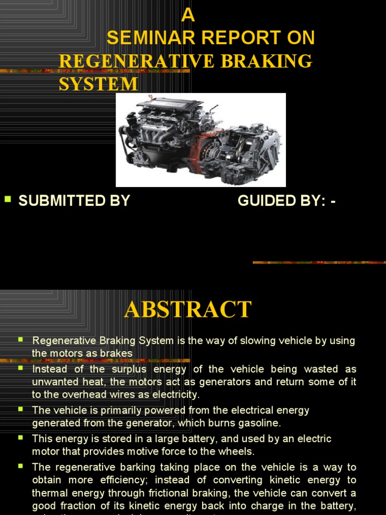 Regenerative Braking System | PDF | Brake | Vehicles
