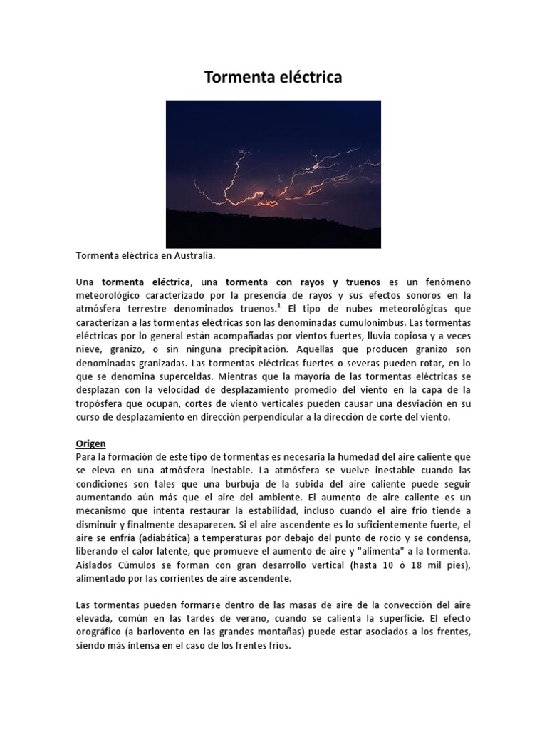 Tormenta Eléctrica | Tormenta | Ciencias atmosféricas