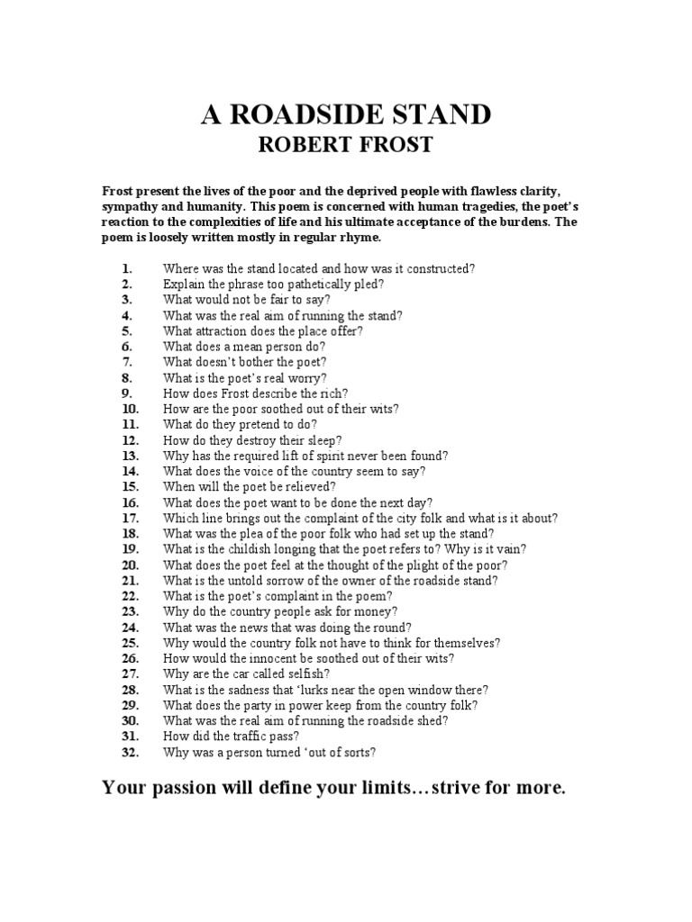 A Roadside Stand | PDF | Poetry