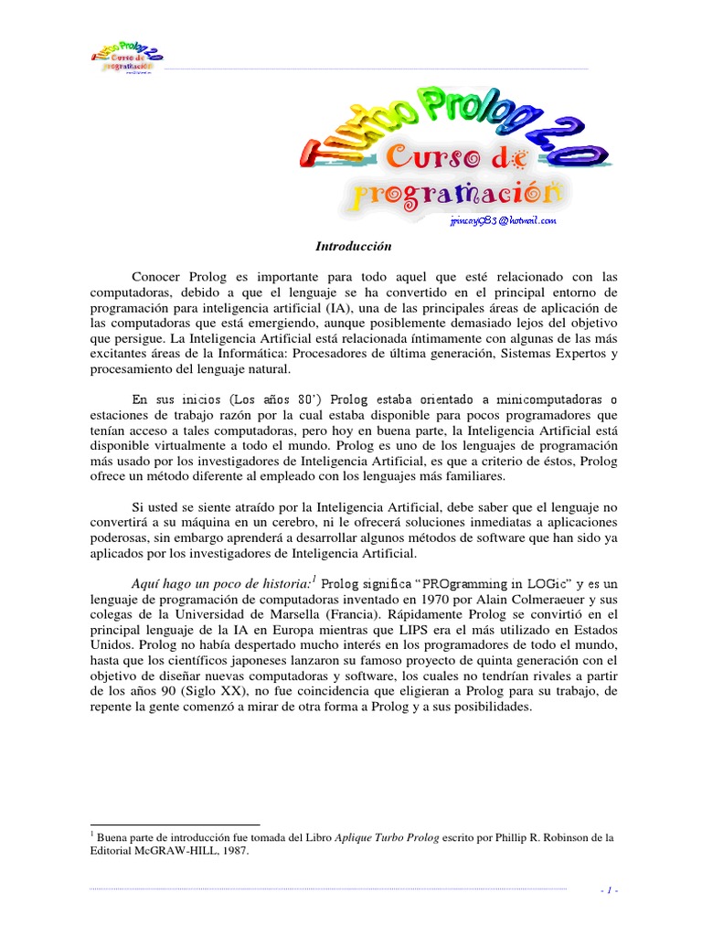 Programación Prolog Tutorial Revisado 2014 | PDF | Programa de ...