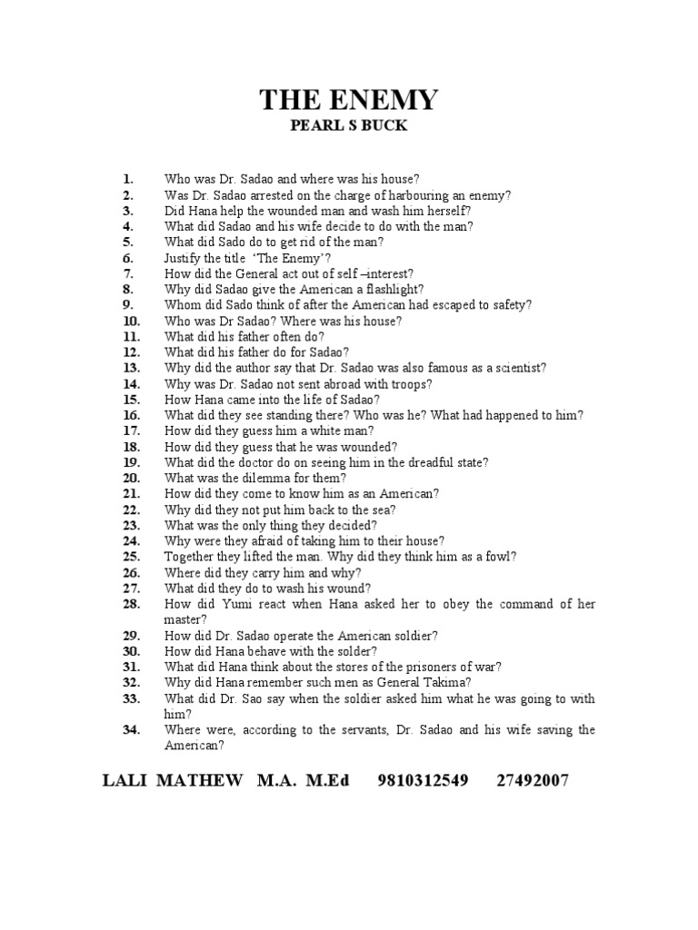 The Enemy | PDF | Violence