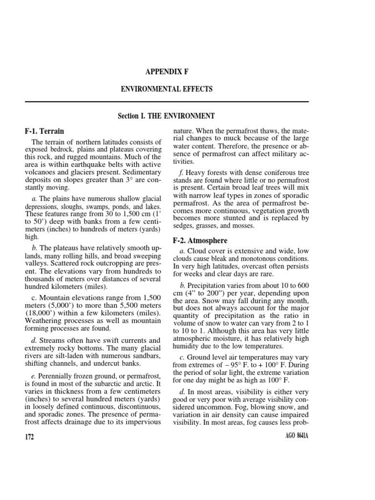 Appendix F Environmental Effects | PDF | Hypothermia | Snow