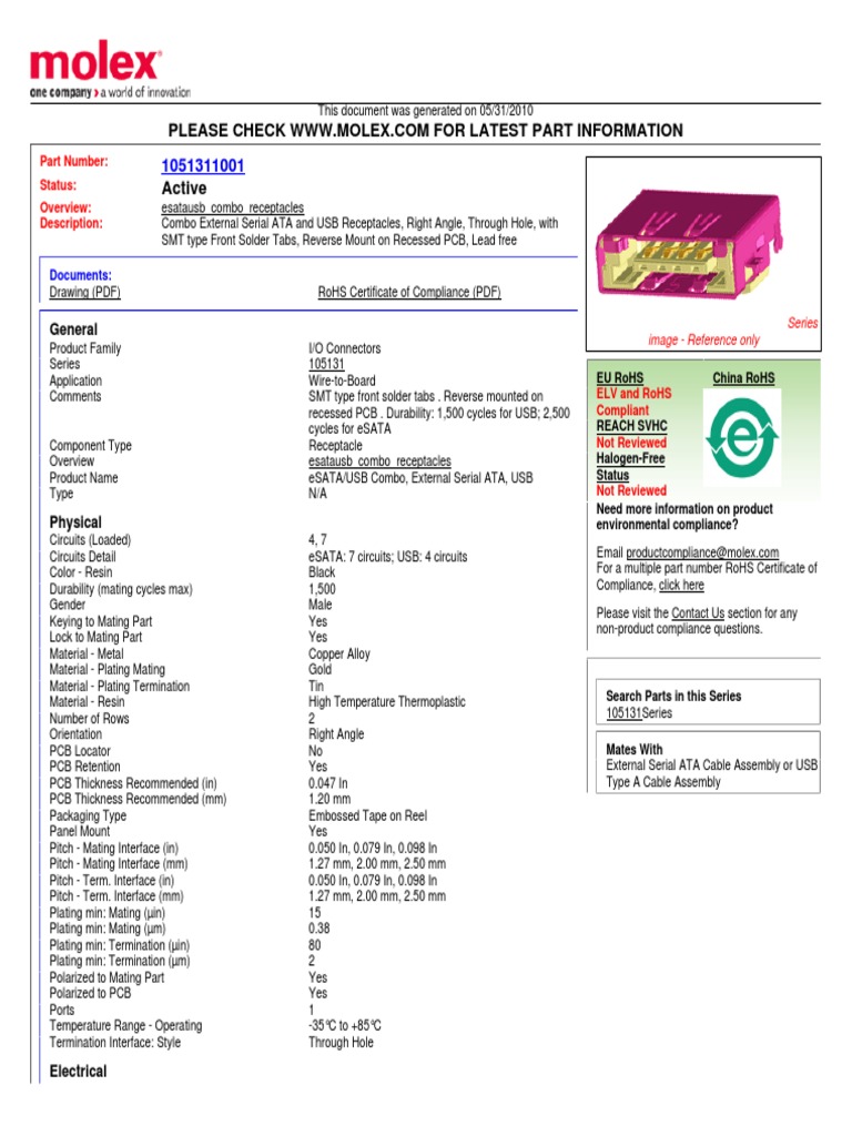 Datasheet | PDF | Printed Circuit Board | Electrical Connector