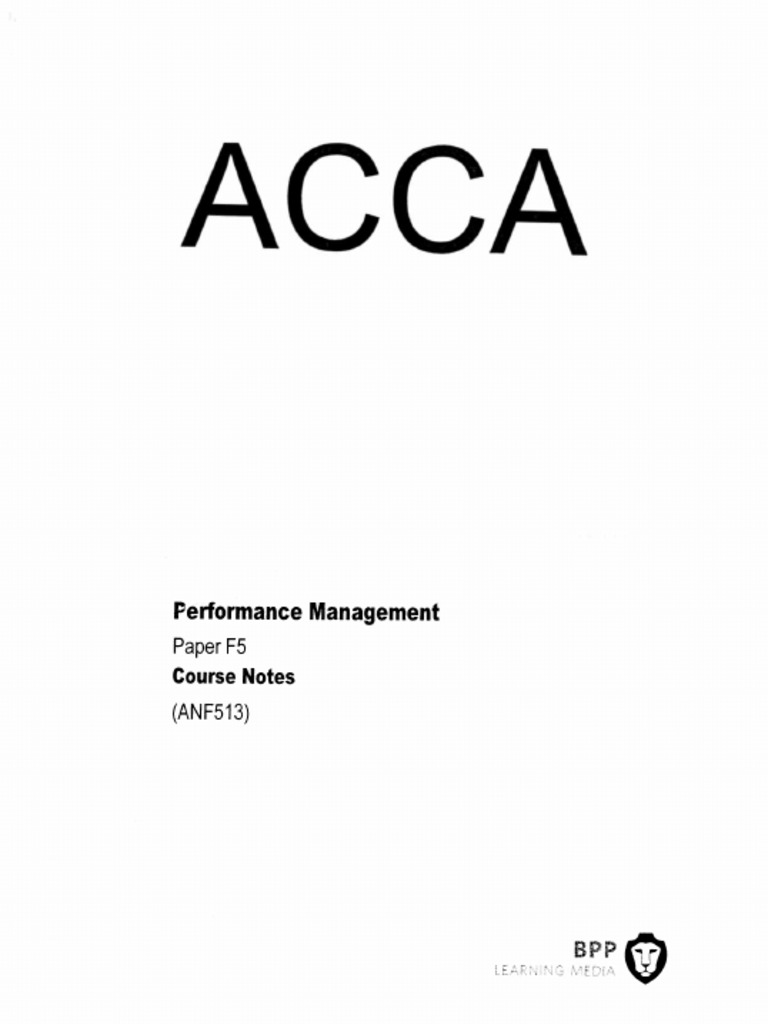 F5 Course Notes ACCA