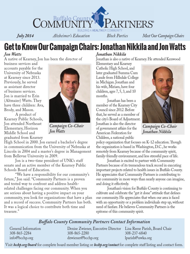Get To Know Our Campaign Chairs: Jonathan Nikkila and Jon Watts | PDF ...