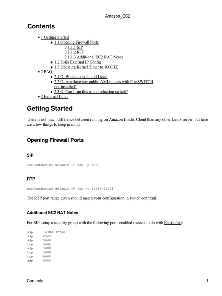 Configuring and Optimizing FreeSWITCH for Amazon Elastic Compute Cloud (EC2) | PDF | Session ...
