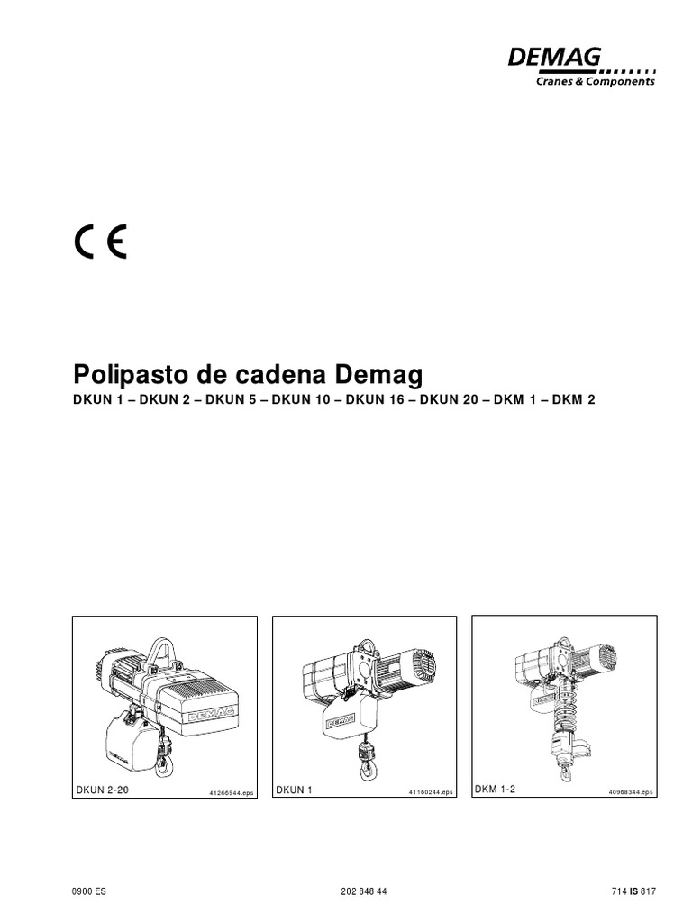 Catálogo técnico de polipastos de cadena Demag | PDF | Ingeniería mecánica | Cantidades fisicas