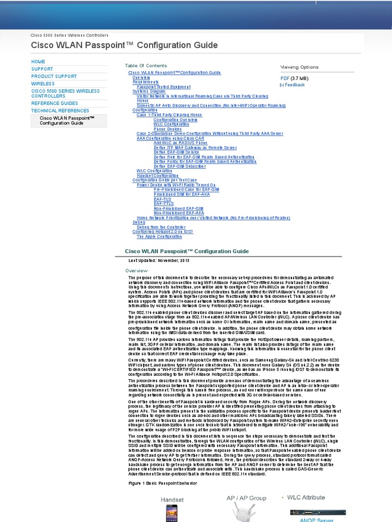 Cisco WLAN Passpoint™ Configuration Guide - Cisco | PDF | Wireless Lan ...
