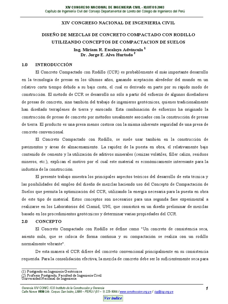 Concreto Compactado Con Rodillo | PDF | Cemento | Hormigón