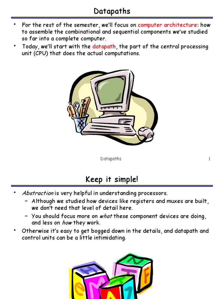Datapaths: Computer Architecture Datapath | PDF | Central Processing Unit | Random Access Memory