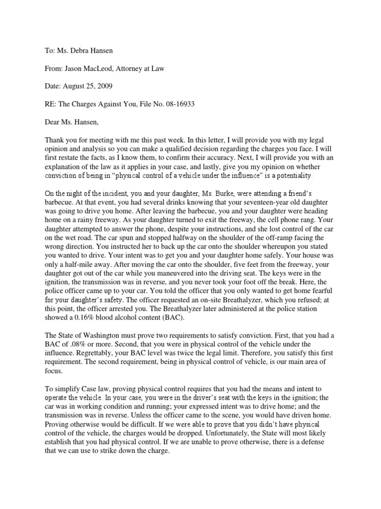 Legal Opinion Sample | PDF | Traffic | Traffic Collision