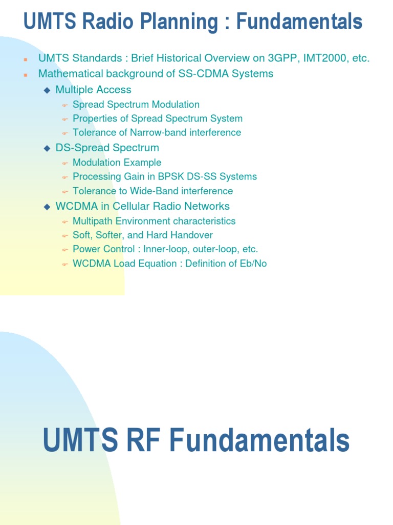 UMTS RF Fundamentals | PDF | 3 G | Code Division Multiple Access