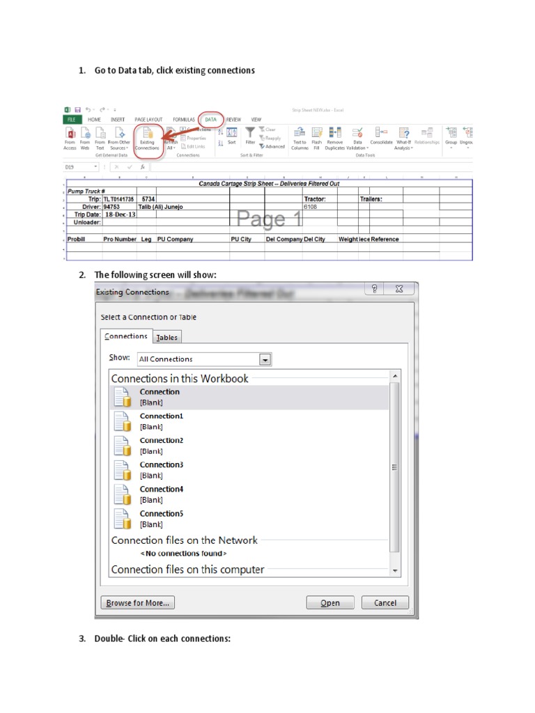 View Existing Data Connections in Excel | PDF | Computers