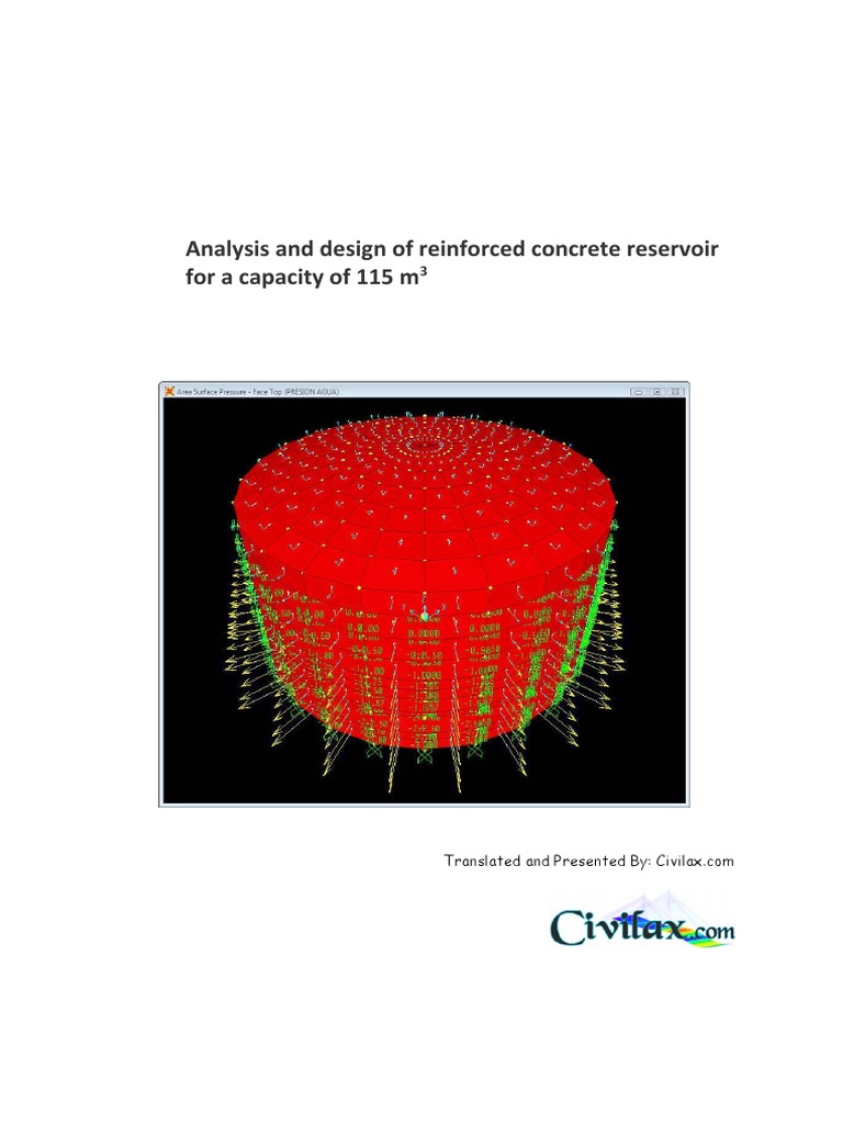 Concrete Reservoir Design for 115 m³ | PDF