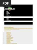 Minecraft Crafting Recipes Guide | PDF | Armour | Building Materials