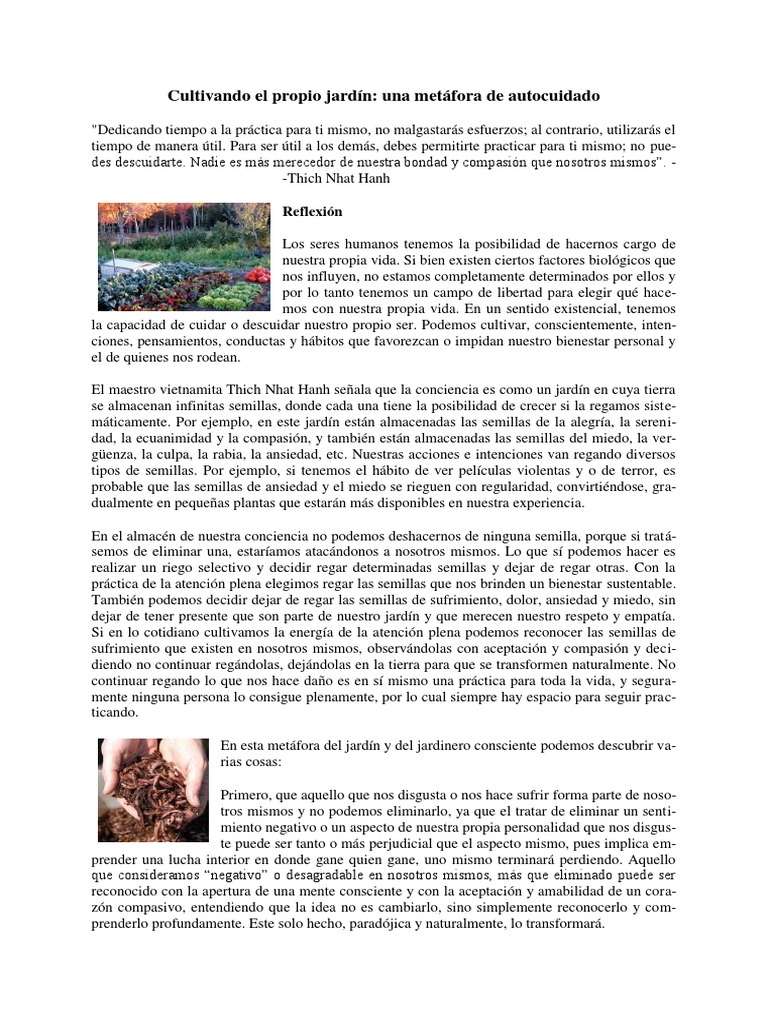 Cultivando El Propio Jardín | PDF | Sufrimiento | Temor