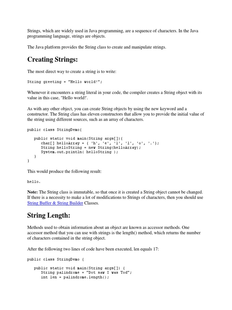 Java String Class Tutorial Pdf String Computer Science Regular Expression 7857