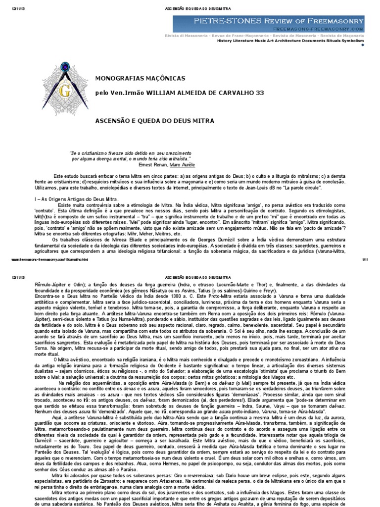 Ascensão e Queda Do Deus Mitra | PDF | Império Romano | Mitologia grega