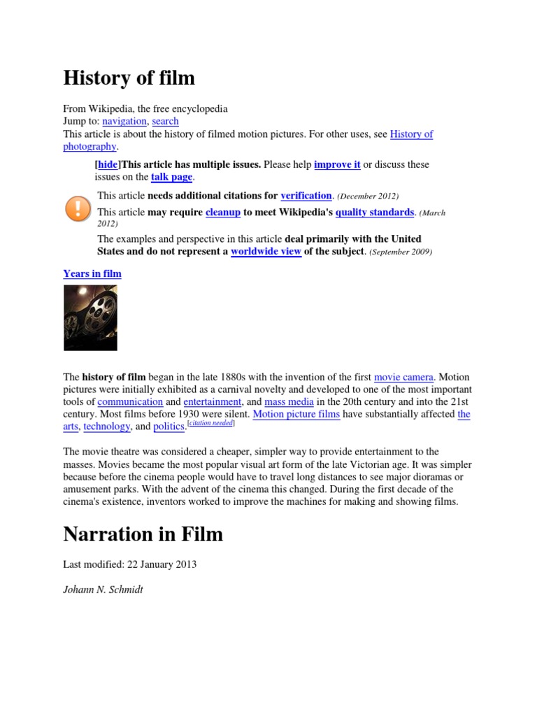 History of Film | PDF | Narrative | Narration