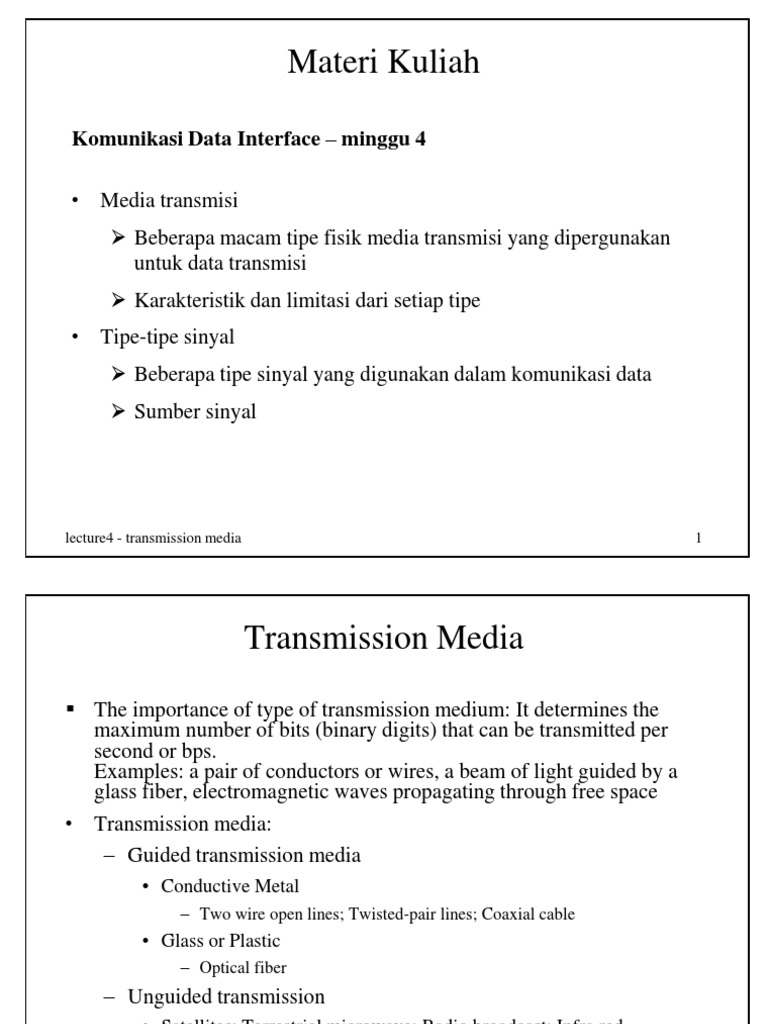 Types of Transmission Media Explained | PDF | Transmission Medium ...