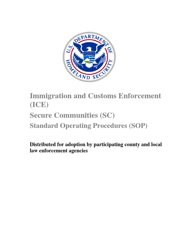 ICE Secure Communities Standard Operating Procedures (9/30/09) | PDF ...