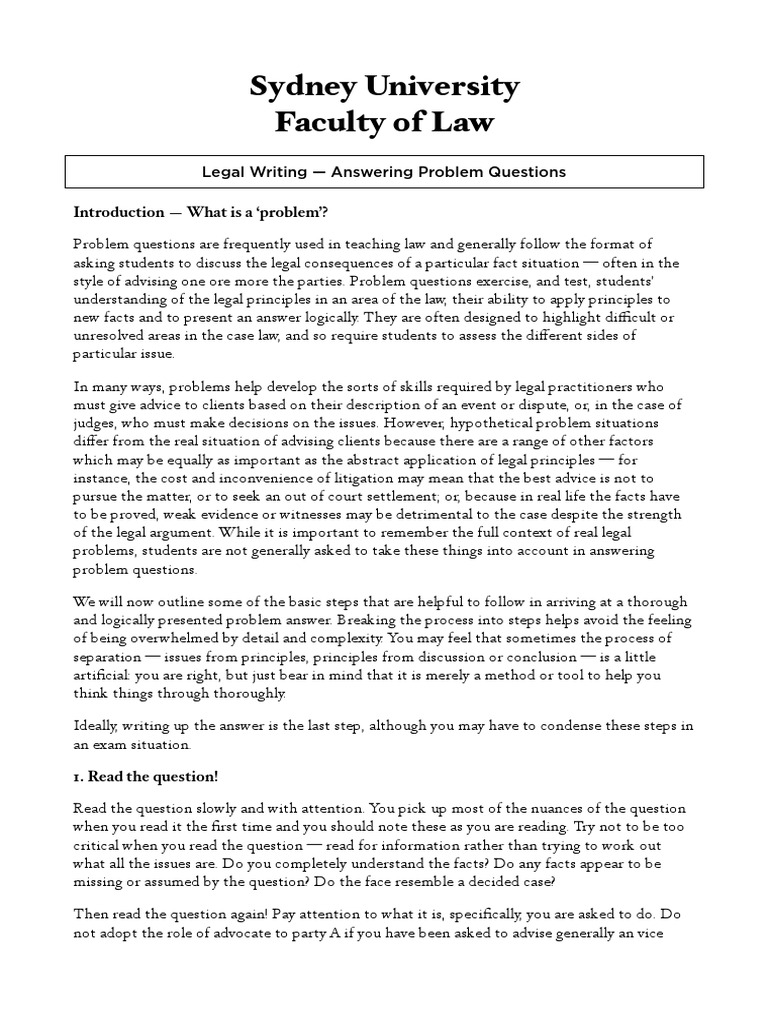 A Step-by-Step Guide to Analyzing Legal Problems: Identifying the Key ...