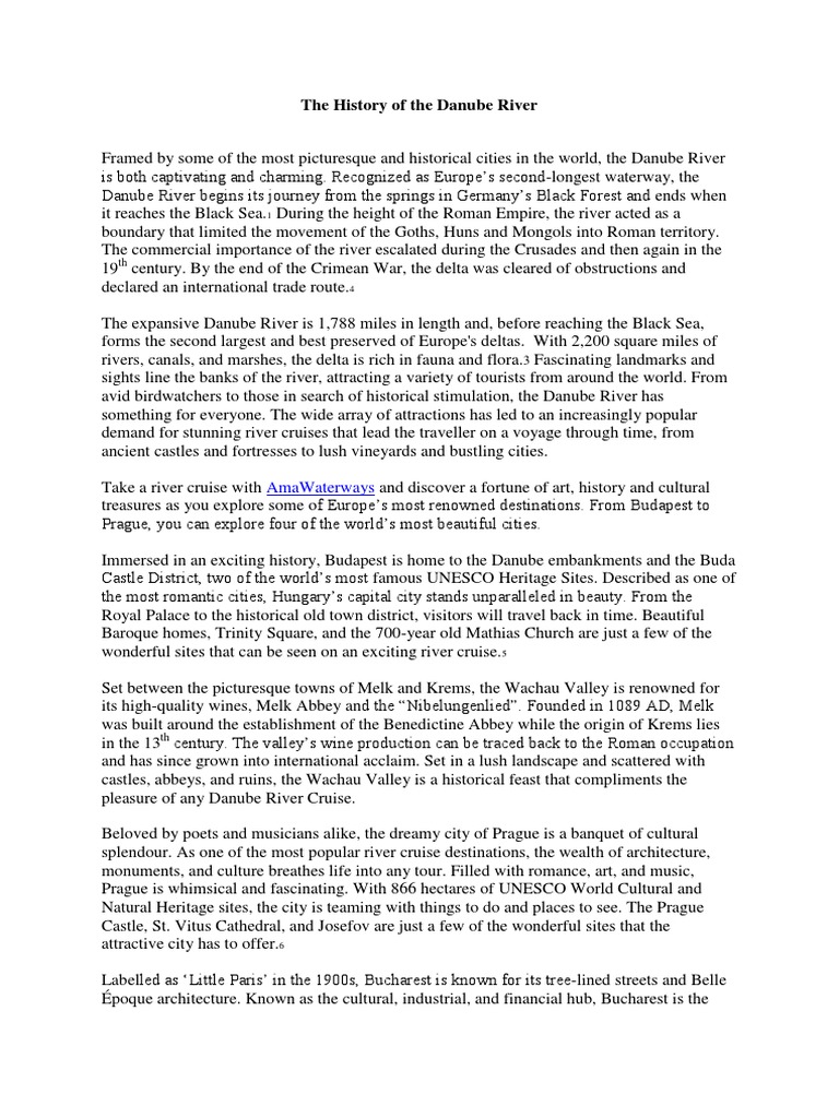 The History of The Danube River | PDF | Danube | Tourism And Leisure