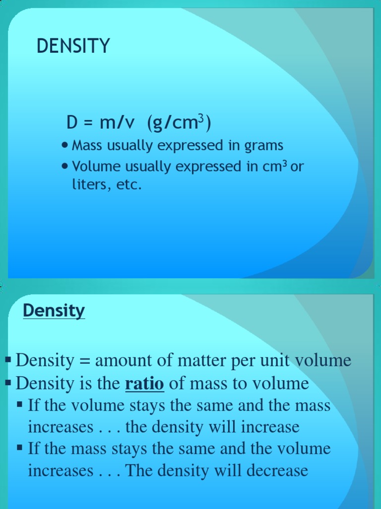 Density Abbreviated | Density | Buoyancy
