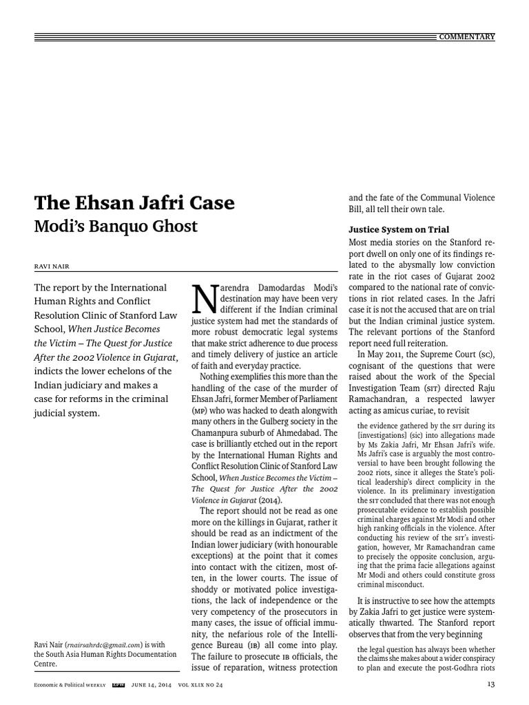 Ehsan Jafri Case: Justice System Critique | PDF | Sovereign Immunity ...