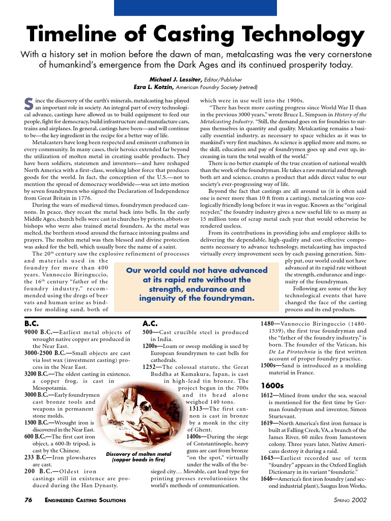 Timeline Casting | PDF | Foundry | Casting (Metalworking)