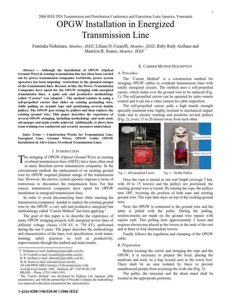 OPGW Installation in Energized Transmission Line | Cable | Rope