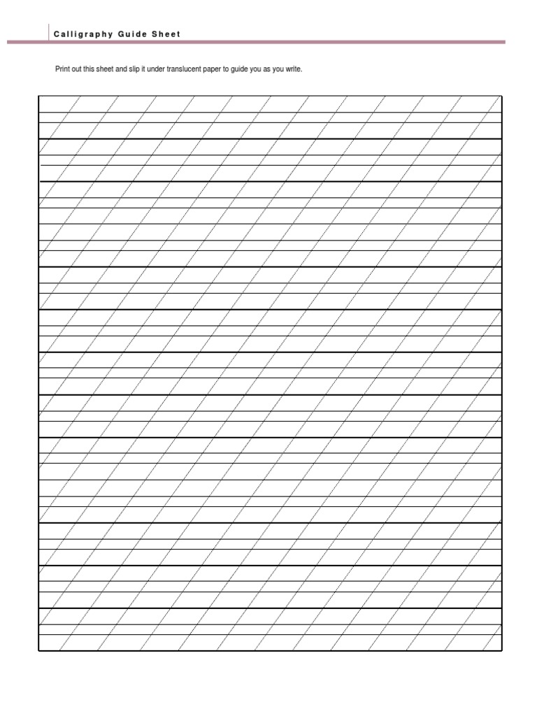 Calligraphy Guide Sheet | Download Free PDF | Stationery | Printing