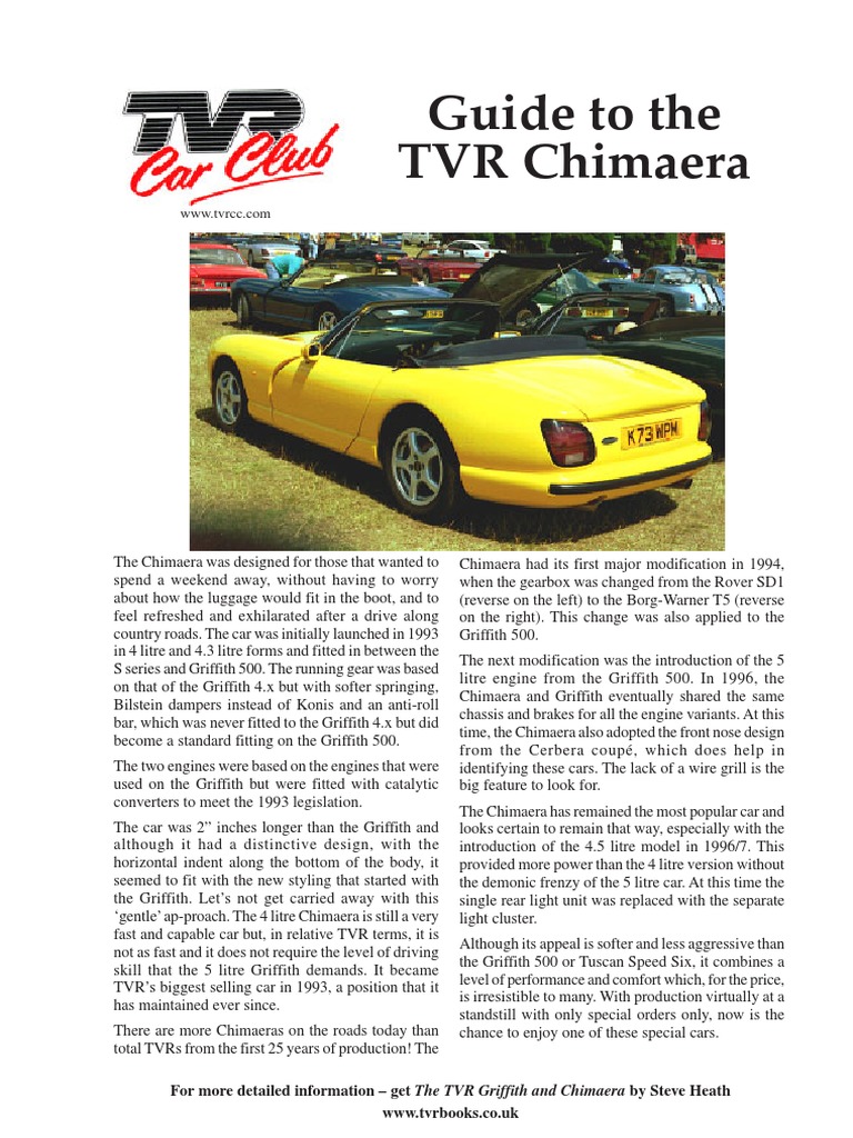 TVR Chimera Guide | PDF | Car | Car Body Styles