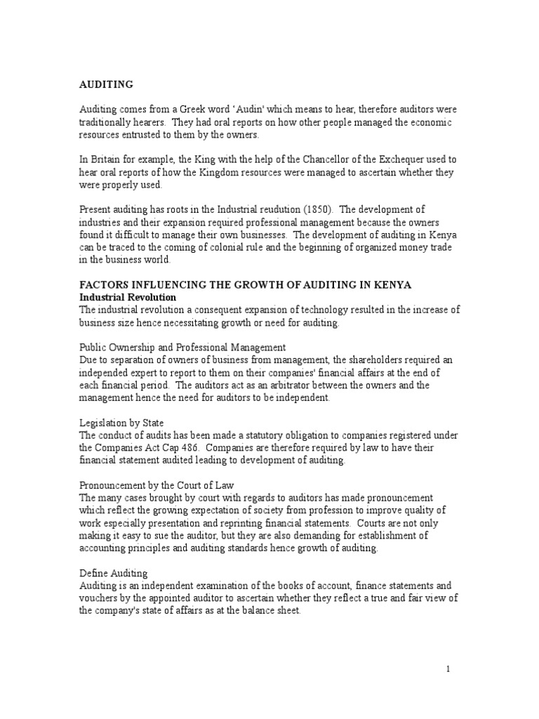 Auditing Notes | PDF | Financial Audit | Audit