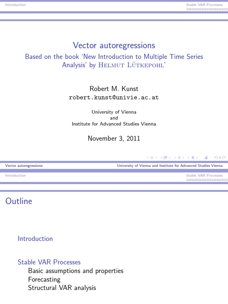 Var Pres | PDF | Vector Autoregression | Autoregressive Model