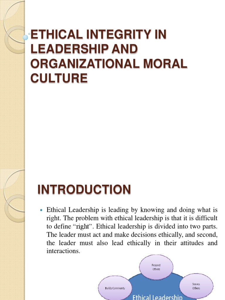 Ethical Integrity in Leadership and Organizational Moral Culture | PDF ...