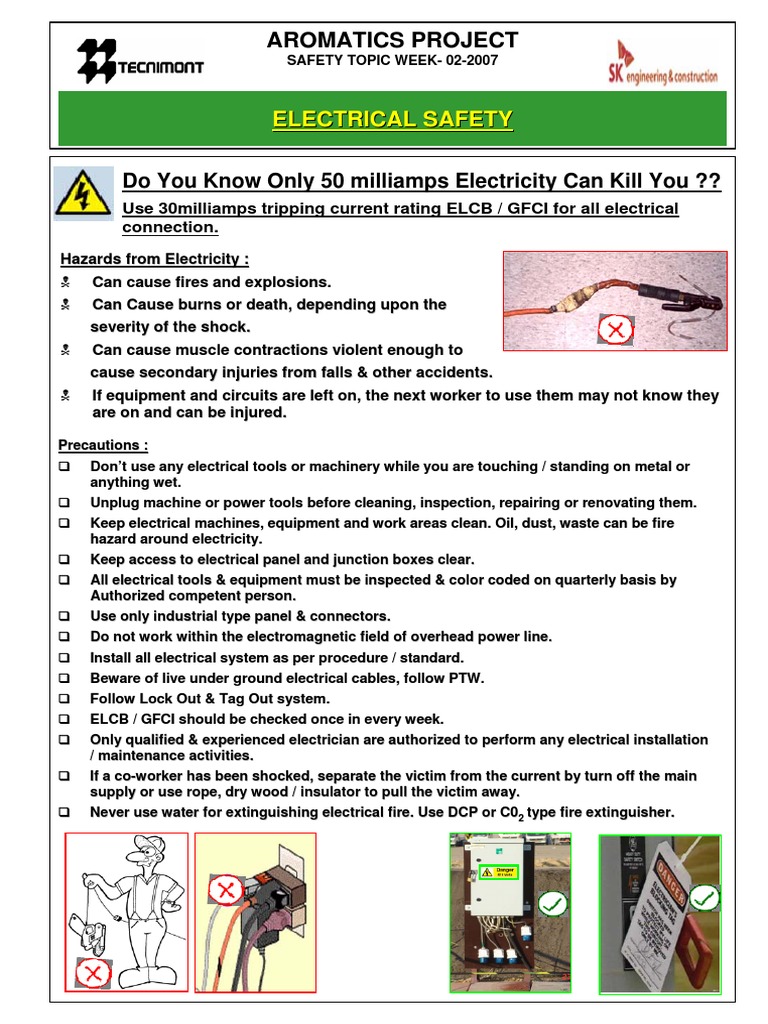 Electrical Safety Precautions and Hazards: A Guide for Workers | PDF ...