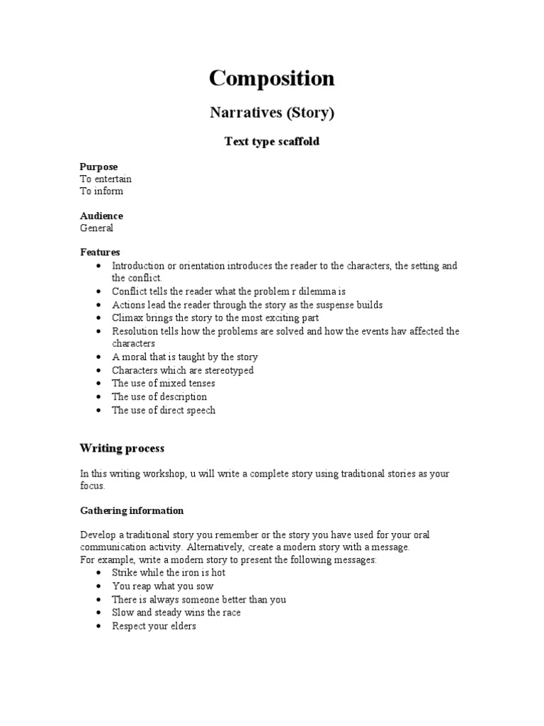 Composition: Narratives (Story) | PDF | Narration | Paragraph