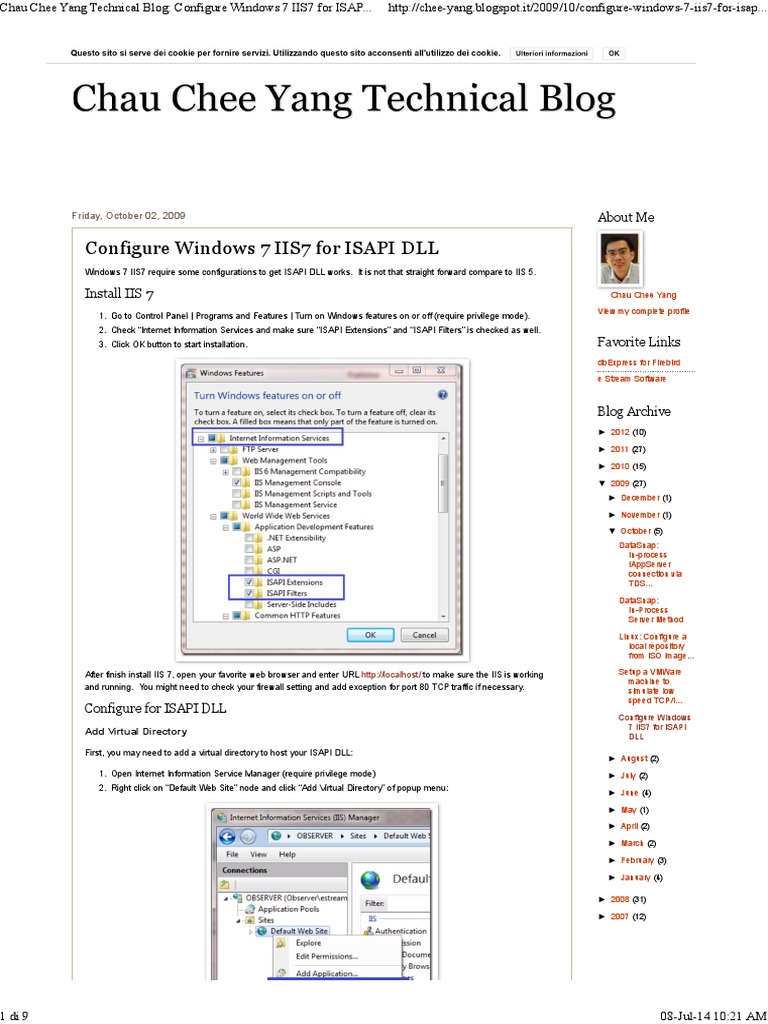 Configure Windows 7 IIS7 For ISAPI DLL | PDF | Internet Information Services | Hypertext ...