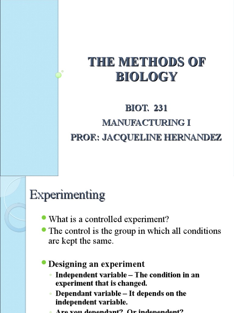 Understanding the Scientific Method in Biology | PDF | Hypothesis | Theory