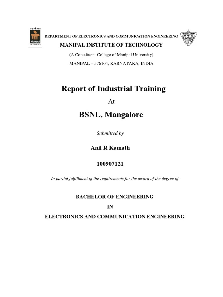 BSNL Training Report | PDF | Telecommunications Engineering | Computer Networking