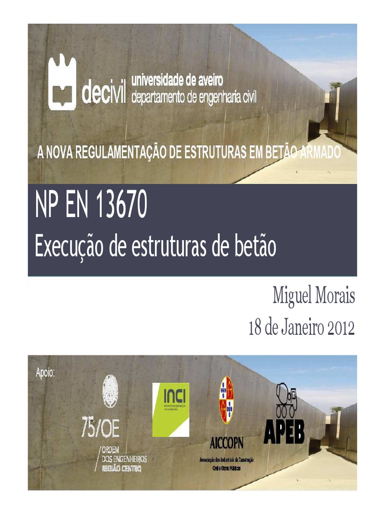 En 13670 | PDF | Concreto reforçado | Concreto