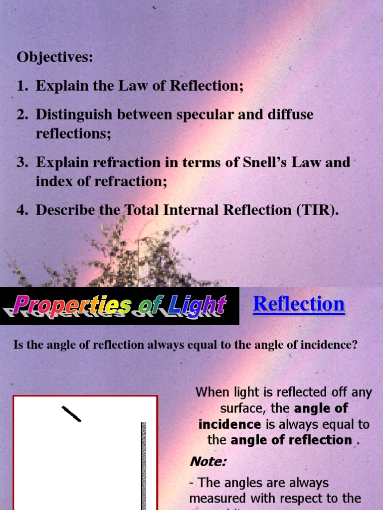 Light-Reflection and Refraction | PDF | Reflection (Physics) | Refraction