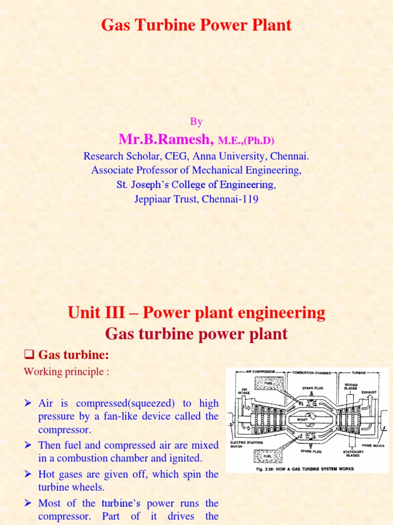Gas Turbine Power Plant Overview | PDF | Gas Turbine | Gas Compressor