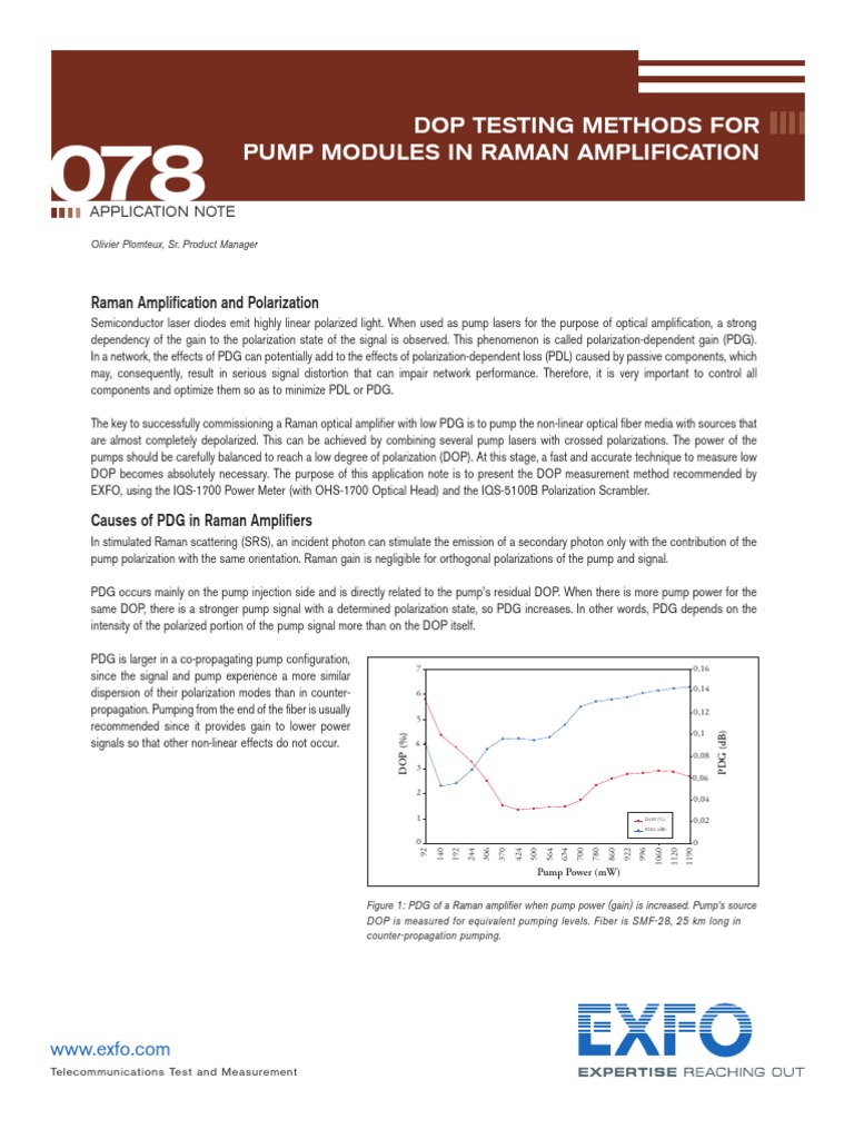 Dop Testing Methods For Pump Modules in Raman Amplification | PDF ...