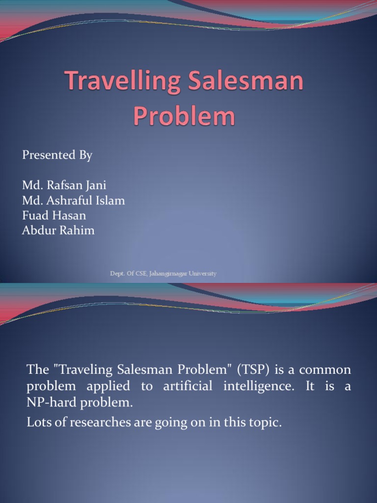 Travelling Salesman Problem | PDF | Computational Problems ...