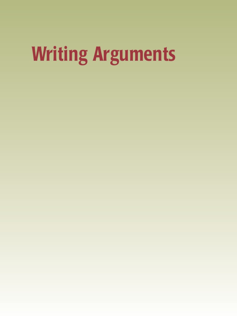Writing Arguments | PDF | Web Portals | Applied Linguistics