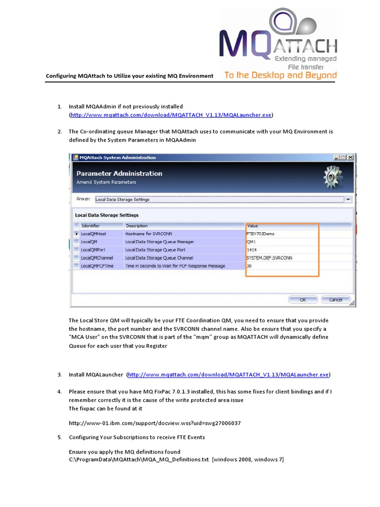 Configuring MQAttach To Utilize Your Existing MQ Environment | PDF ...