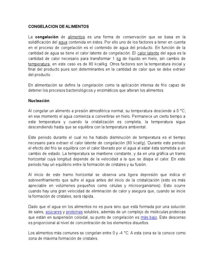 Cómo Funciona la Congelación de Alimentos | PDF | Química Física ...